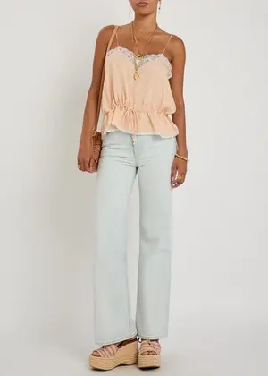Chloé Embroidered Flared-leg Jeans