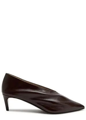 Khaite Miriam Draped Leather Pumps