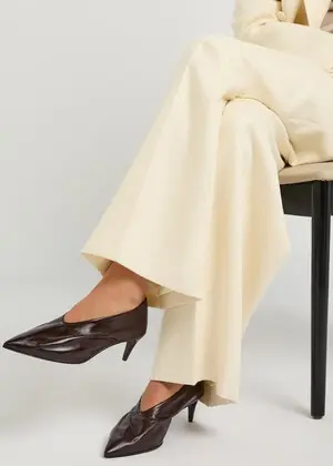 Khaite Miriam Draped Leather Pumps