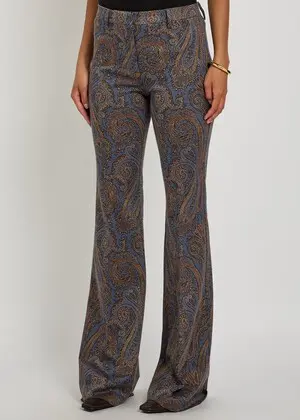 Etro Paisley Jacquard Flared-leg Trousers