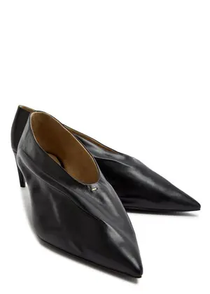 Khaite Miriam 50 Draped Leather Pumps