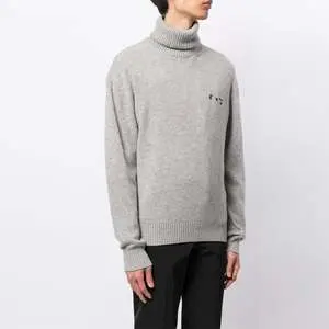 Off-White Embroidered Logo Turtleneck Sweater