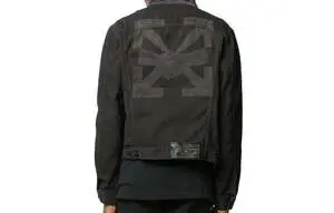 Off-White Arrows Logo Printed Denim Jacket