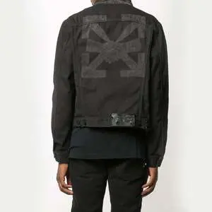 Off-White Arrows Logo Printed Denim Jacket