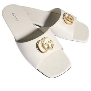 Gucci Double G Slide Sandal - White