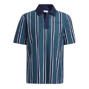 Adidas Originals Stripe Sports Short Sleeve Polo Green Polo Shirt - Default Color