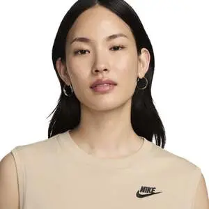 Nike Club Sleeveless Cropped Top - Beige