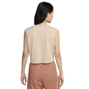 Nike Club Sleeveless Cropped Top - Beige