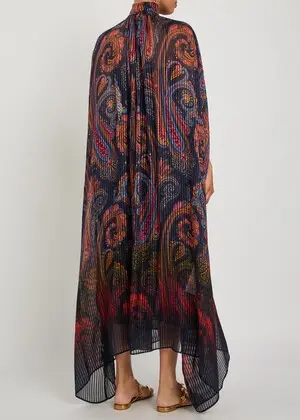 Etro Printed Gathered Silk-chiffon Midi Dress