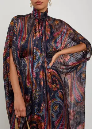 Etro Printed Gathered Silk-chiffon Midi Dress