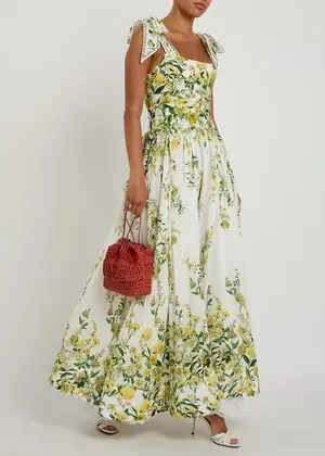 Alice + Olivia Haven Floral Cotton And Silk-blend Maxi Dress - Multicoloured