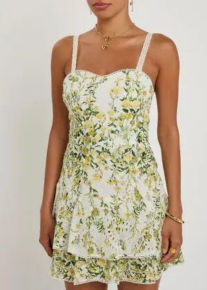 Alice + Olivia Meredith Floral Embroidered Mini Dress