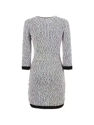 Elisabetta Franchi Bouclé-knit Open-work Dress