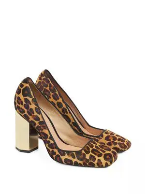 Tory Burch Leopard Print Square Toe Pumps