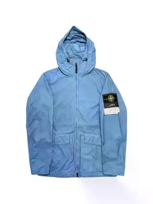 Stone Island Logo-patch Zip-up Hooded Jacket - Blue