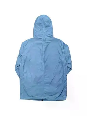 Stone Island Logo-patch Zip-up Hooded Jacket - Blue