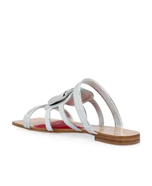 ROGER VIVIER Vivier Gladiator Metal Buckle Mules In Leather