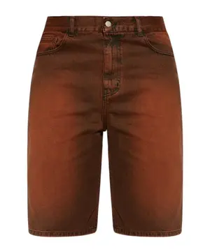 CARNE BOLLENTE Lettering-embroidery Shorts - Brown