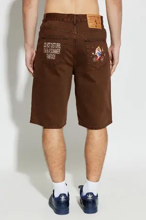 CARNE BOLLENTE Embroidered Denim Shorts