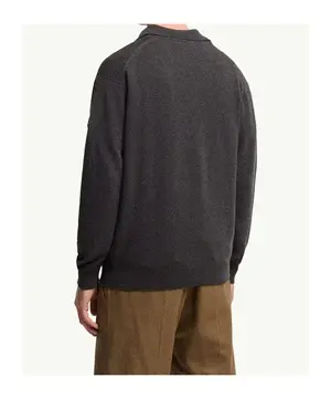 Moncler Wool Cashmere Long Sleeve Polo Shirt