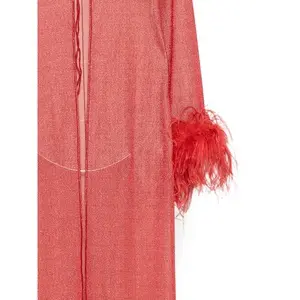Oseree Feather-trim Beach Cover-up