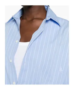 SPORTY  RICH Sporty & Rich Striped Long Sleeve Shirt