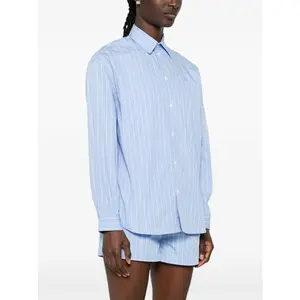 SPORTY  RICH Sporty & Rich Striped Long Sleeve Shirt