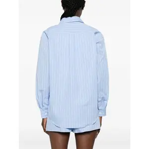 SPORTY  RICH Sporty & Rich Striped Long Sleeve Shirt