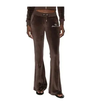SPORTY  RICH Drawstring Elastic Waist Sports Pants - Choco