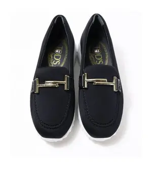 TOD'S Push-on Loafers With Gold Double T-buckle