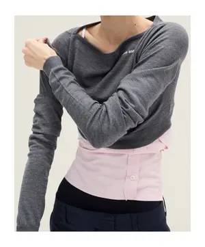 Miu Miu Boat Neck Fine Knit Long Sleeve Top