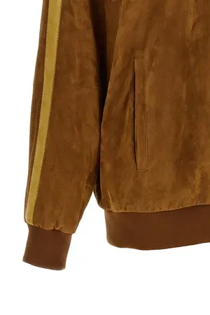 Miu Miu Waxed Suede Zip-up Jacket - Cognac