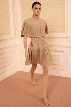 Ulla Johnson Lucille Pleated Wool Blend Mini Dress - Dunewood