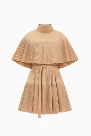 Ulla Johnson Lucille Pleated Wool Blend Mini Dress - Dunewood