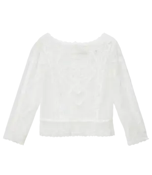 DÔEN Noella Top Lace, Sheer, Cropped, 3/4 Sleeve