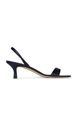 THE ROW The Row Ella Slingback Satin Sandals Navy