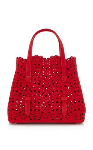 Alaïa Mina 20 Nubuck Leather Bag - Red