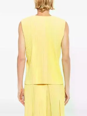 Issey Miyake Pleated Vest - Yellow