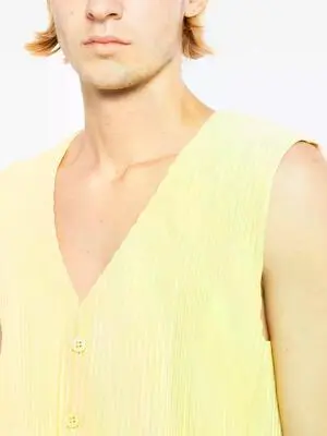 Issey Miyake Pleated Vest - Yellow