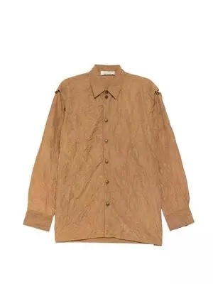 QASIMI Removable-sleeve Crinkled-effect Shirt - Neutrals