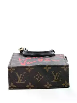 LOUIS VUITTON Petit Sac Plat Limited Edition Fall In Love Monogram Canvas Tote Bag - Brown