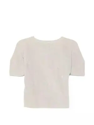 LOW CLASSIC Puff Sleeve Henley Knit Top