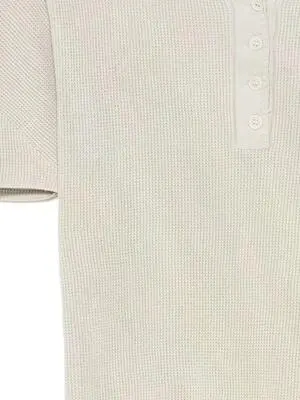 LOW CLASSIC Puff Sleeve Henley Knit Top