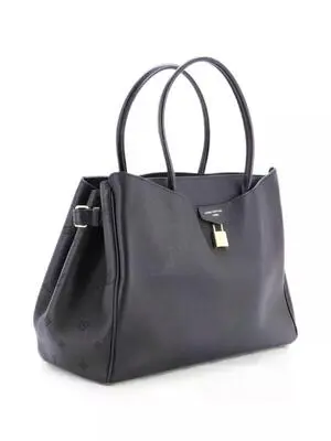 LOUIS VUITTON Monogram Calfskin Mm Tote Bag - Black