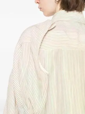 Mihara Yasuhiro Striped Sleeveless Shirt Dress