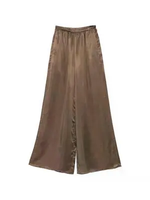 RUOHAN Satin-finish Elasticated-waist Trousers - Brown