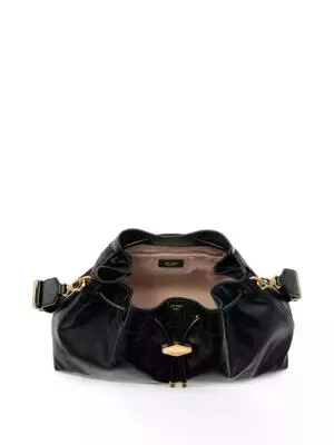 JIMMY CHOO Medium Cinch Leather Shoulder Bag - Black