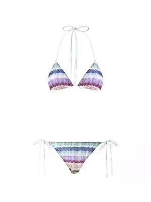 Missoni Zigzag Tulle Triangle Bikini - White