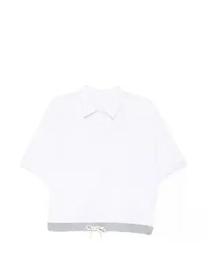 SYSTEM Color-block Panel Polo Top - Neutrals