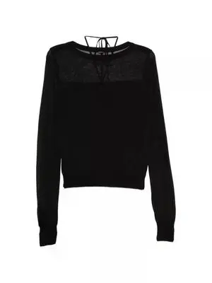 SYSTEM Contrast-panel Knitted Top - Black